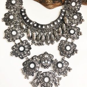 Express | Jewelry | Express Huge Silver Ornate Statement Necklace ...